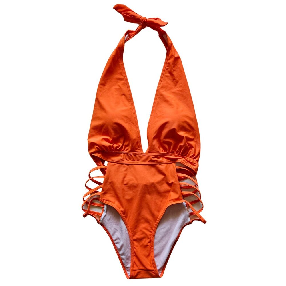 Tempt Me Womens Plunge V Neck Swimsuit Cut Out Sides … - Gem